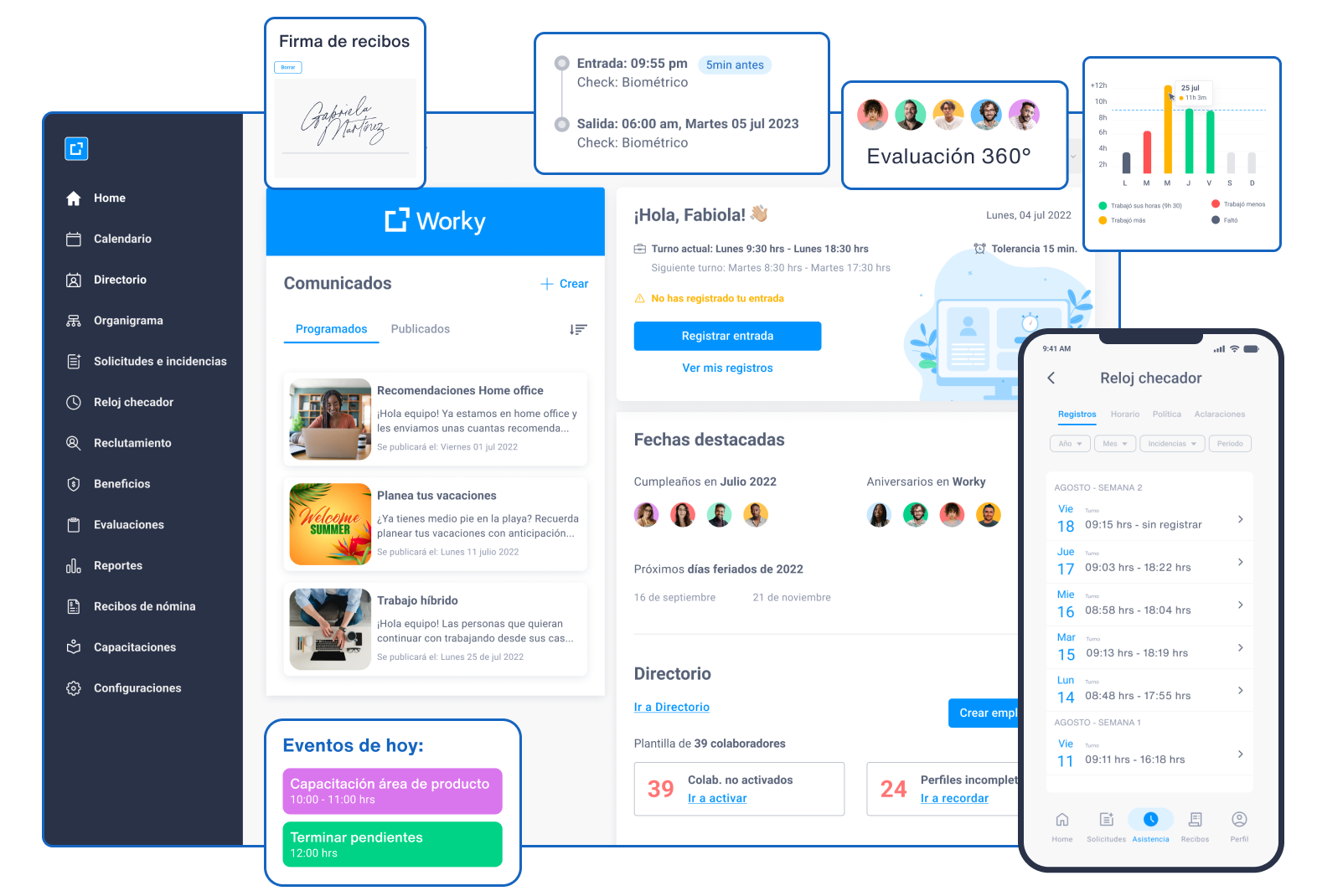 Worky Plataforma de RH y Nómina | Gestión integral de equipos